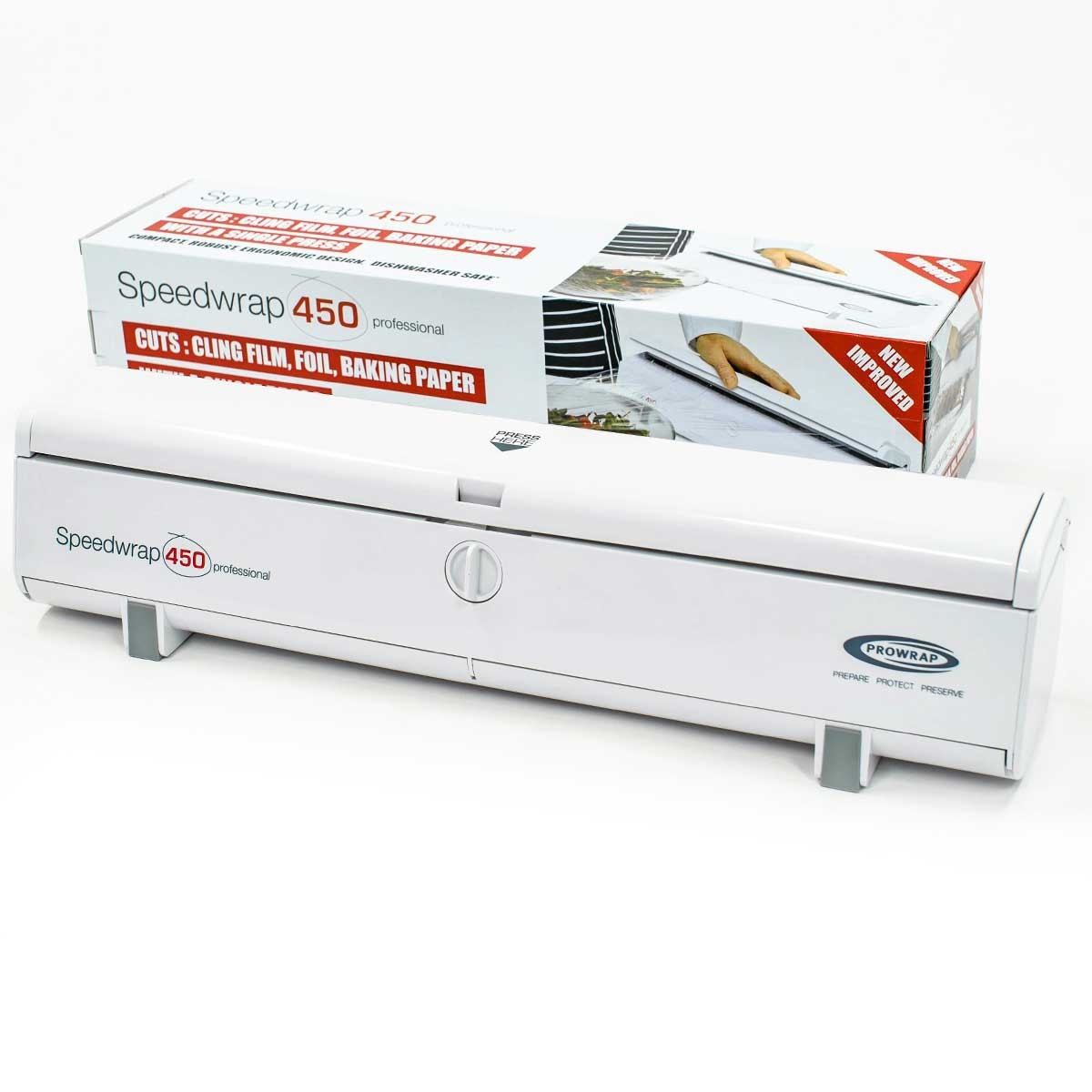 דיספנסר עטיפה מקצועי Speedwrap 450 - לחיתוך גלילי נייר כסף או ניילון ...